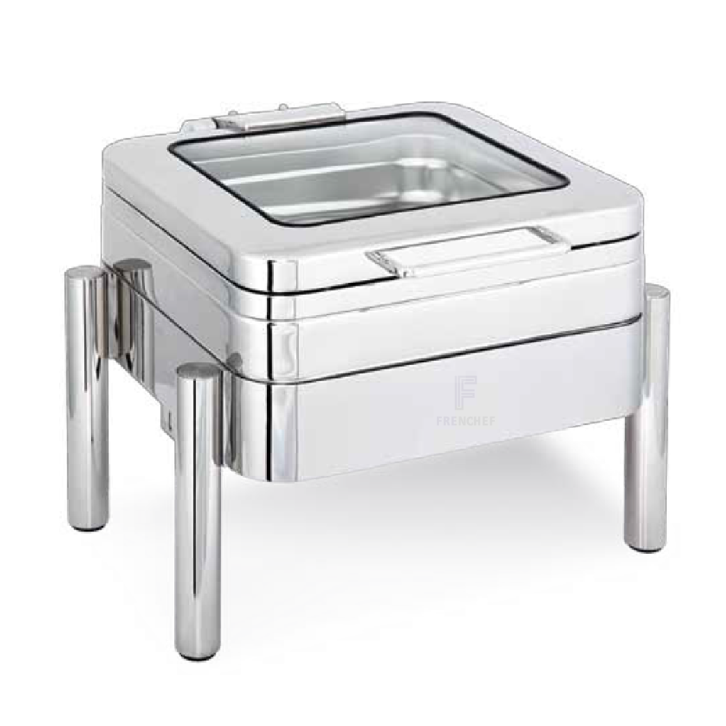 Frenchef Rectangular Induction Chafing Dish with Glass Lid 1/2 - Al ...
